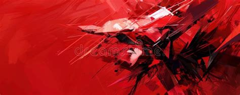 bold scarlet abstract backdrop with sharp fragmented shapes and lines creating a sense of