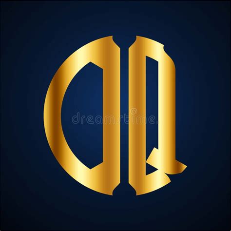 Initials D Q Circular Shape And Elegant Gold Color Stock Vector Illustration Of Branding Font