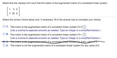 Solved Determine The Values Of H Such That The Matrix Is