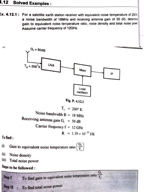 solved examples gain to equivalent noise temperature ratio and carrier