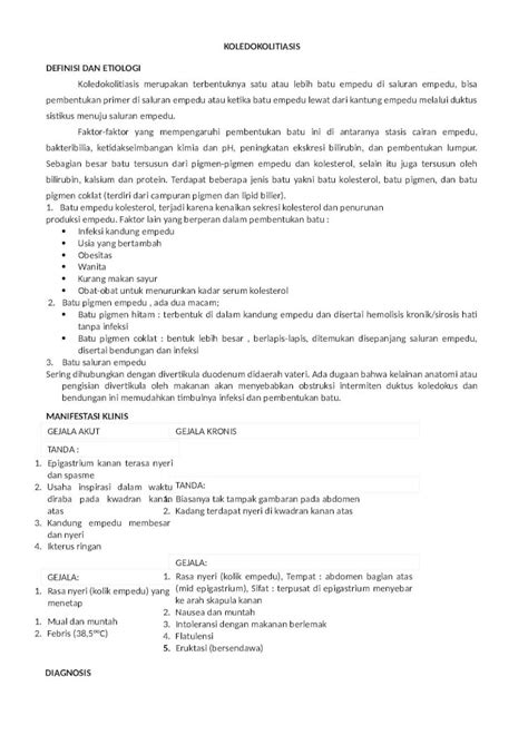 Doc Koledokolitiasis Dan Kolangitis Dokumentips
