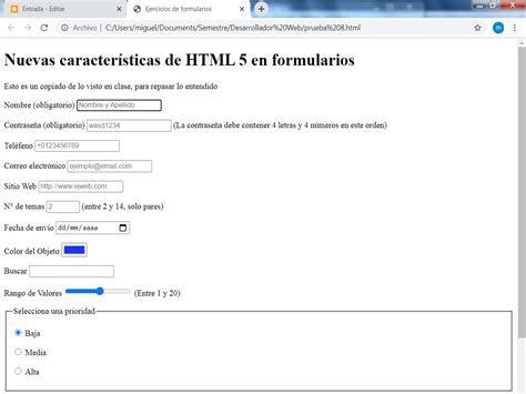 realizando formularios en html 5