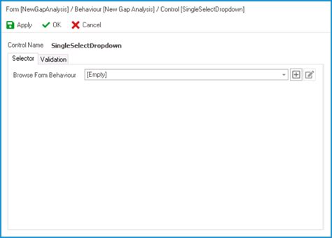 Single Select Dropdown Control Governance Dbp Designer Manual 14
