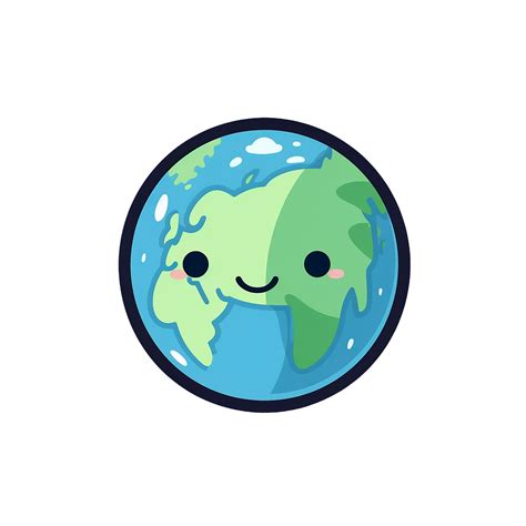 Linda Tierra Global Mundo Dibujos Animados En Transparente Fondo
