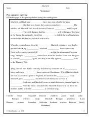 Macbeth Plot Summary Themes And Characters Analysis Course Hero