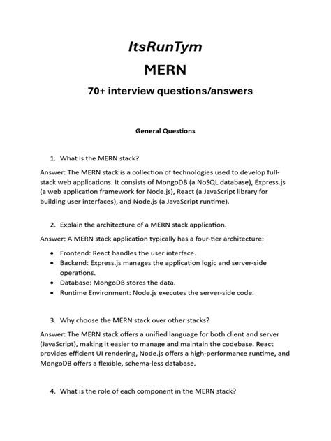 Mern70interview Pdf Java Script Computing