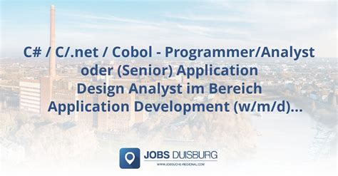 Duisburg C Cnet Cobol Programmeranalyst Oder Senior