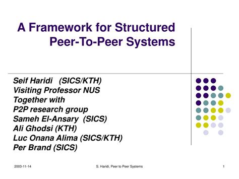 Ppt A Framework For Structured Peer To Peer Systems Powerpoint