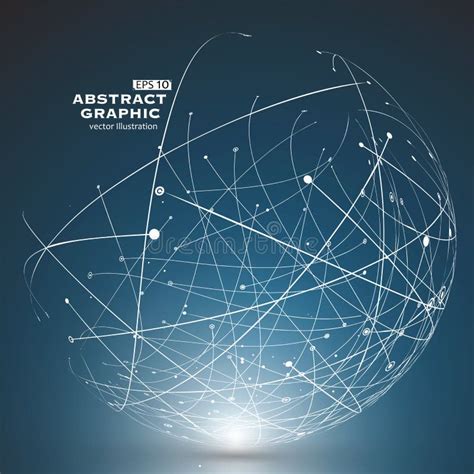 Point And Curve Constructed The Sphere Wireframe Technological Sense Abstract Illustration