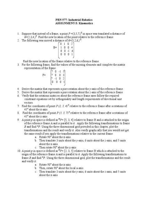 industrial robot kinematics pdf cartesian coordinate system