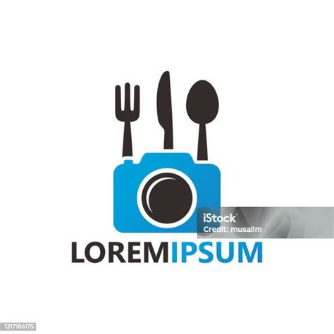 식품 사진 로고 템플릿 디자인 벡터 엠블럼 디자인 개념 창조적 인 기호 아이콘 겉창에 대한 스톡 벡터 아트 및 기타 이미지