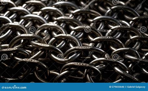 Close Up Of A Group Of Metal Chain Links For Industrial Use Stock Illustration Illustration Of
