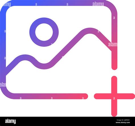 Add Picture Pixel Perfect Gradient Linear Ui Icon Stock Vector Image