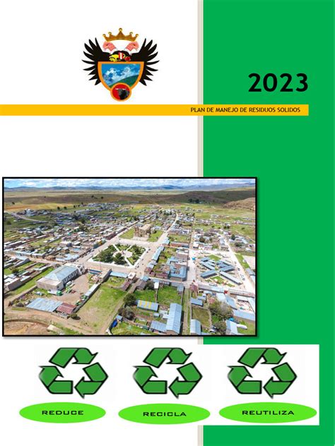 Plan De Manejo De Residuos Solidos Final Pdf Residuos