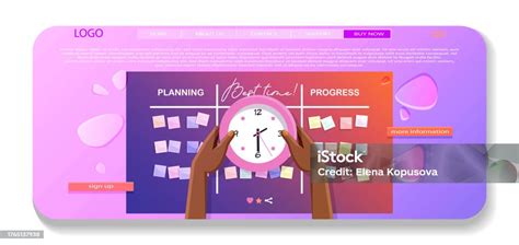 최고의 시간 만화 스타일의 계획 흰색 배경에 화려한 스티커가 있는 시계 및 정보 게시판이 있는 아프리카계 미국인 여성의 손 스타일리시한 벡터 웹 템플릿 와 와 템플릿 와