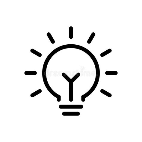 Light Bulb Lamp Outline Icon Insight Idea Sign Symbol Stock Vector