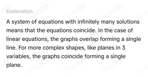 Solved If A System Of Equations Has Infinitely Many Solutions What Does The Graph Look Like