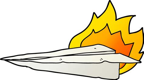Cartoon Burning Paper Airplane 12447803 Vector Art At Vecteezy