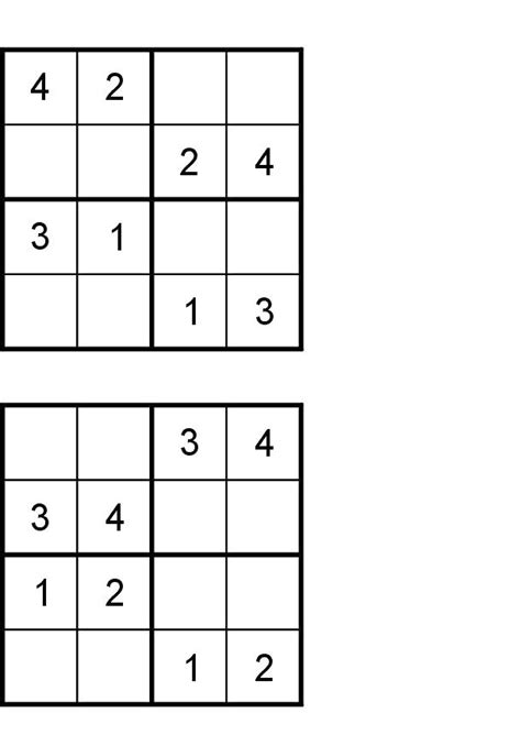 Судоку для детей 4х4