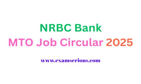 Nrbc Bank Mto Job Circular 2025 Exam Serious