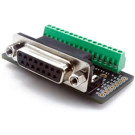 Treedix Db15 Female Breakout Board Db15 Breakout Connector Serial To 15 Pin Port With Screw