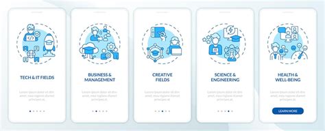 Premium Vector 2d Blue Icons Representing Mooc Mobile App Screen Set Walkthrough 5 Steps