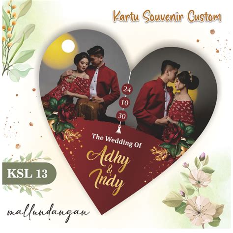 Jual Kartu Ucapan Souvenir Pernikahan Custom Unik Kartu Souvenir Custom Free Foto Cuting Model