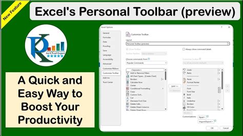 Excel S Personal Toolbar Preview A Quick And Easy Way To Boost Your