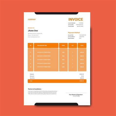 Premium Vector Invoice Template Design