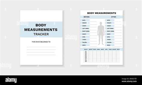 Body Measurements Tracker Template For Personal Fitness And Health Monitoring Stock Vector Image
