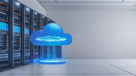 Futuristic Data Center With Cloud Technology Visualization Stock Illustration Illustration Of