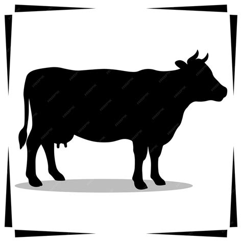 Premium Vector Cow Silhouette Illustrations Cow Farm Animal