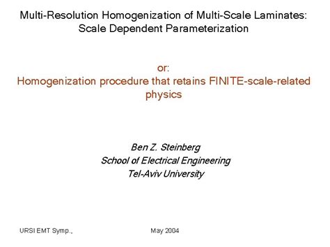 Multiresolution Homogenization Of Multiscale Laminates Scale Dependent