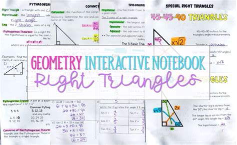 Geometry Interactive Notebook Right Triangles Busy Miss Beebe
