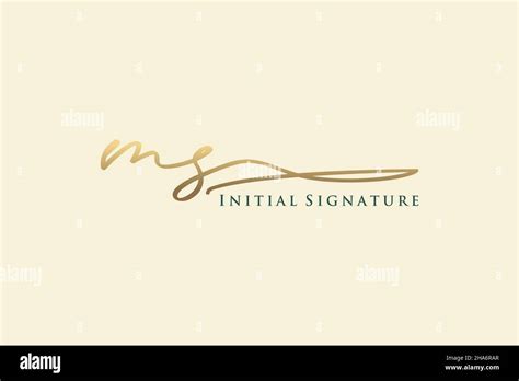 Ms Letter Signature Logo Template Elegant Design Logo Hand Drawn