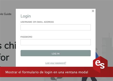 Añadir una ventana modal para el formulario de login Desarrollo Web