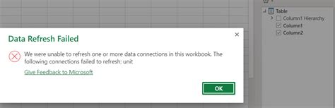 Error In Pivot Table In Excel Using Power Bi Datas Microsoft