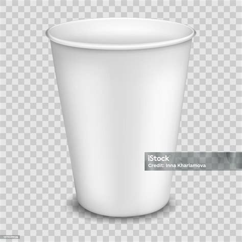 일회용 종이 컵 이나 커피 차 주스 와 물 디자인 준비 고립 된 흰색 배경에 일회용 종이 유리의 현실적인 렌더링 3d 그림 유리잔에 대한 스톡 벡터 아트 및 기타 이미지