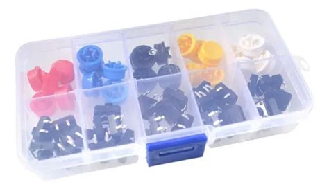 Kit 30 Push Button Chave Táctil Com Capa Arduino 6 Cores Mercadolivre