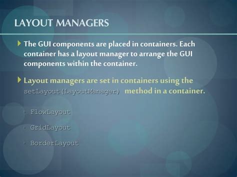 Getting Started With Gui Programming In Java1 Ppt