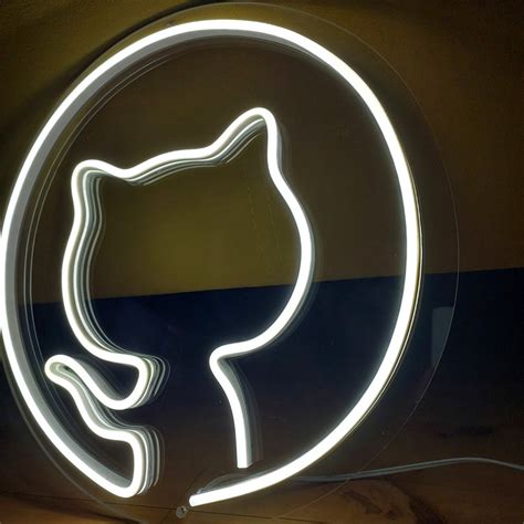 Github Neon Light Sign Wall Decor Octocat Led Light Gamer Room Neon Sign Man Cave Wall Lamp Etsy