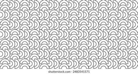 Semicircle Outline Geometric Pattern Semicircle Seamless Stock Vector