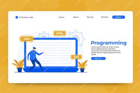 Premium Vector Programming Concept Landing Page Template
