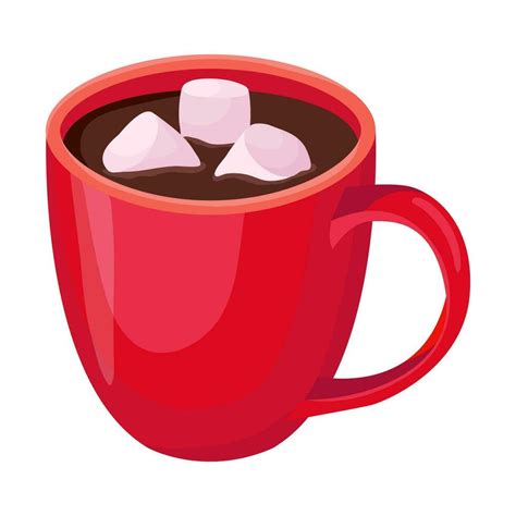 A Cup Of Hot Cocoa With Marshmallows Vector Illustration 26703862 Vector Art At Vecteezy