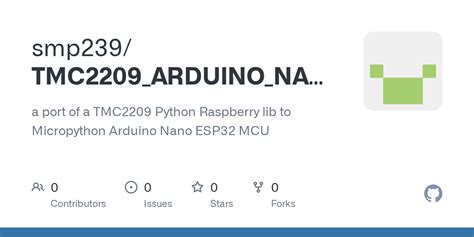 Github Smp239 Tmc2209 Arduino Nano Esp32 A Port Of A Tmc2209 Python Raspberry Lib To