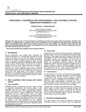 Fillable Online INDUSTRIAL TEMPERATURE MONITORING AND CONTROL SYSTEM Fax Email Print PdfFiller
