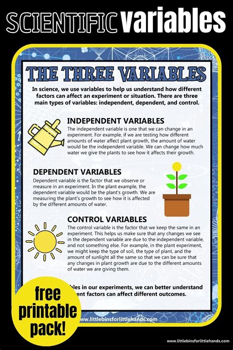 What Are Variables In Science Little Bins For Little Hands