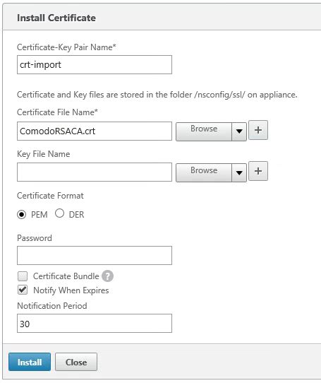 Howto Importing Ssl Certificates On The Netscaler Virtuesit