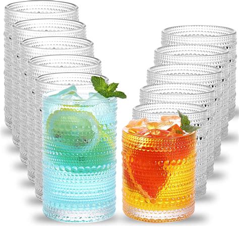 Zmowipdl Vintage Glassware Drinking Glasses Set Of 615 Oz Hobnail Glass Cups