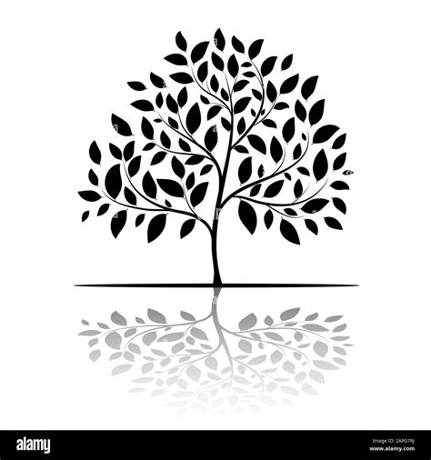 Tree Silhouette With Leaves